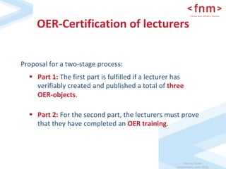 OER-Certification for Higher Education | PPT