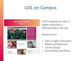 Universal Design for Learning in Open Educational Resources | PPT