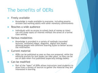 Pros and Cons of OER | PPT