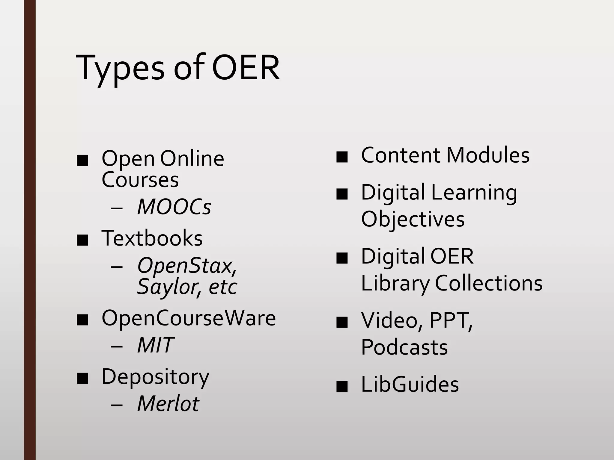 OER and Information Literacy | PPTX