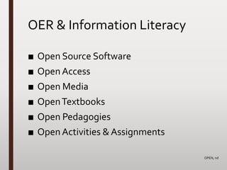 OER and Information Literacy | PPT