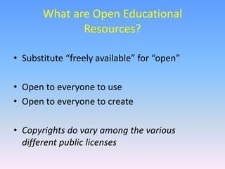 Intro to Open Educational Resources | PPTX