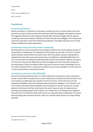 Draft final report for cascade project | PDF