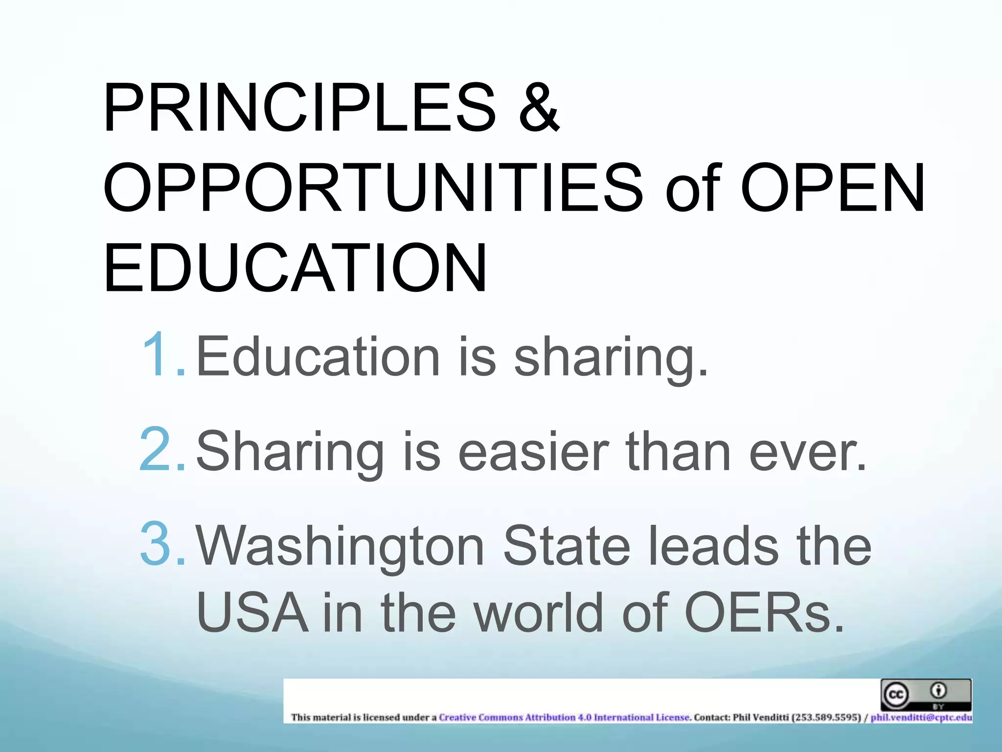 A Brief Introduction to Principles & Opportunities in Open Education | PPTX