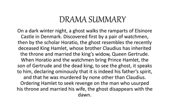 HAMLET SUMMARY (OER) | PPT