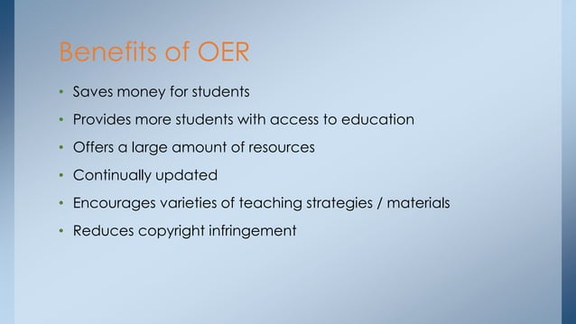 OER Benefits and Challenges | PPT
