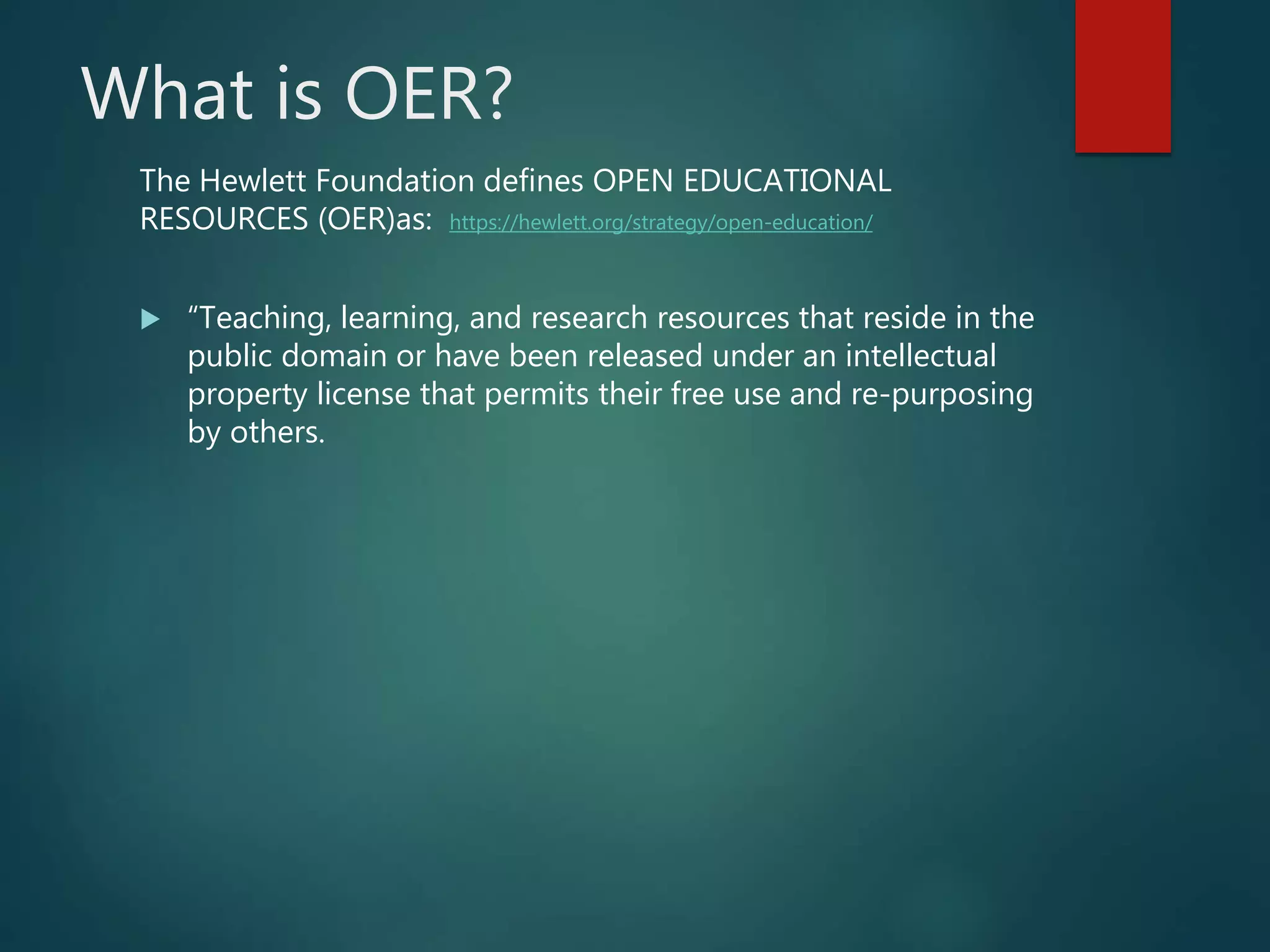 OER presentation | PPT | Free Download