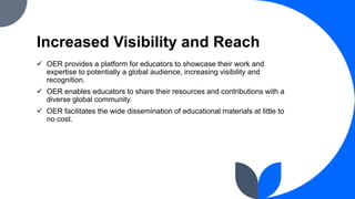 Open Education Resources (OER) Benefits and Challenges | PPT