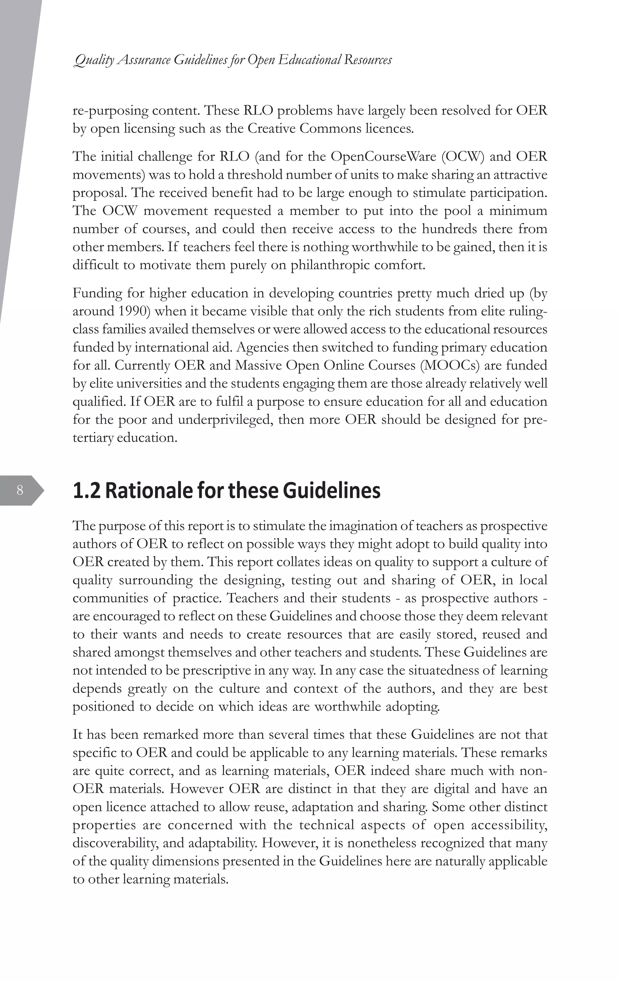 Quality Assurance Guidelines for Open Educational Resources: TIPS Framework | PDF