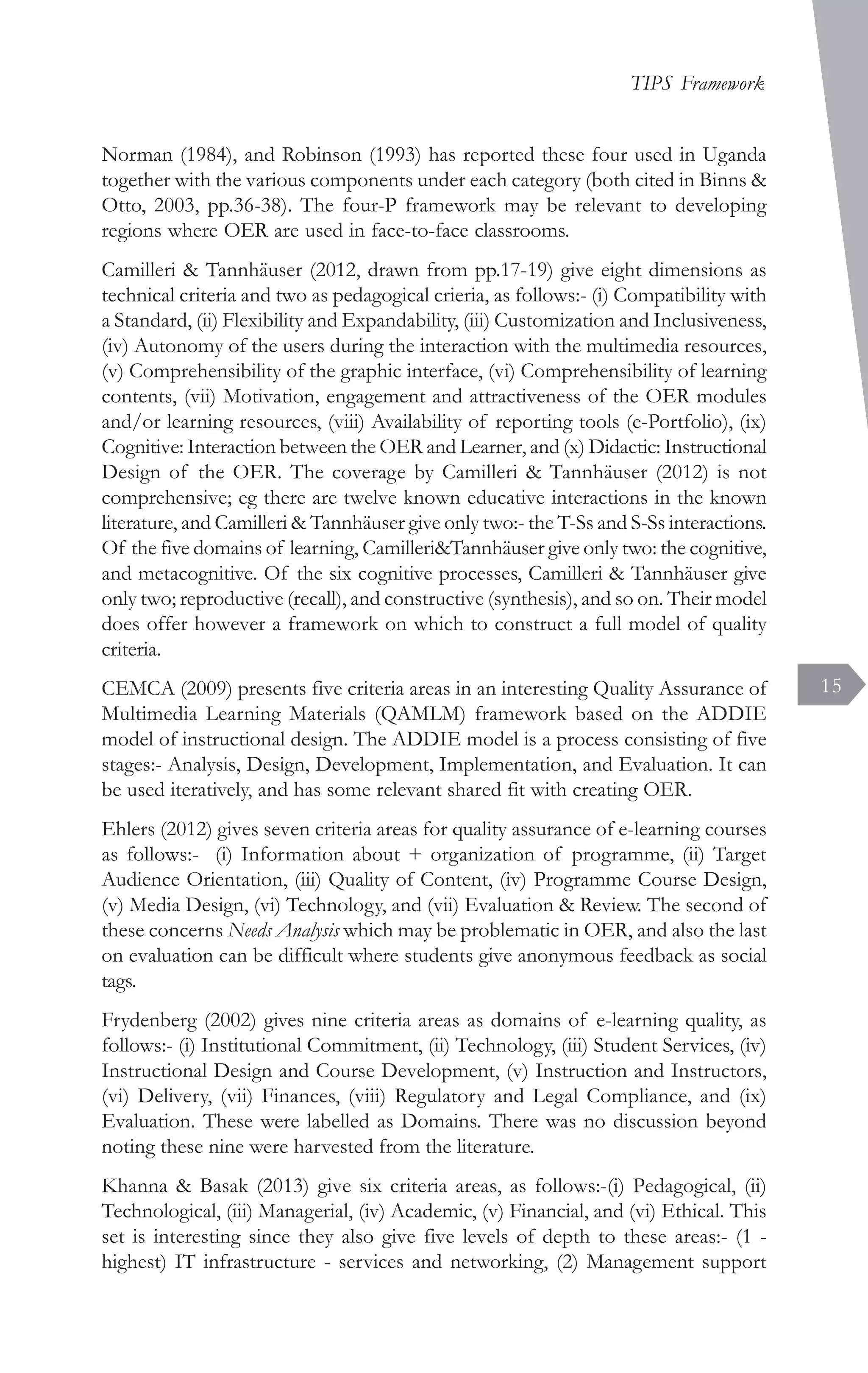 Quality Assurance Guidelines for Open Educational Resources: TIPS ...