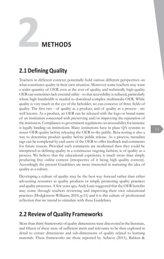 Quality Assurance Guidelines for Open Educational Resources: TIPS ...