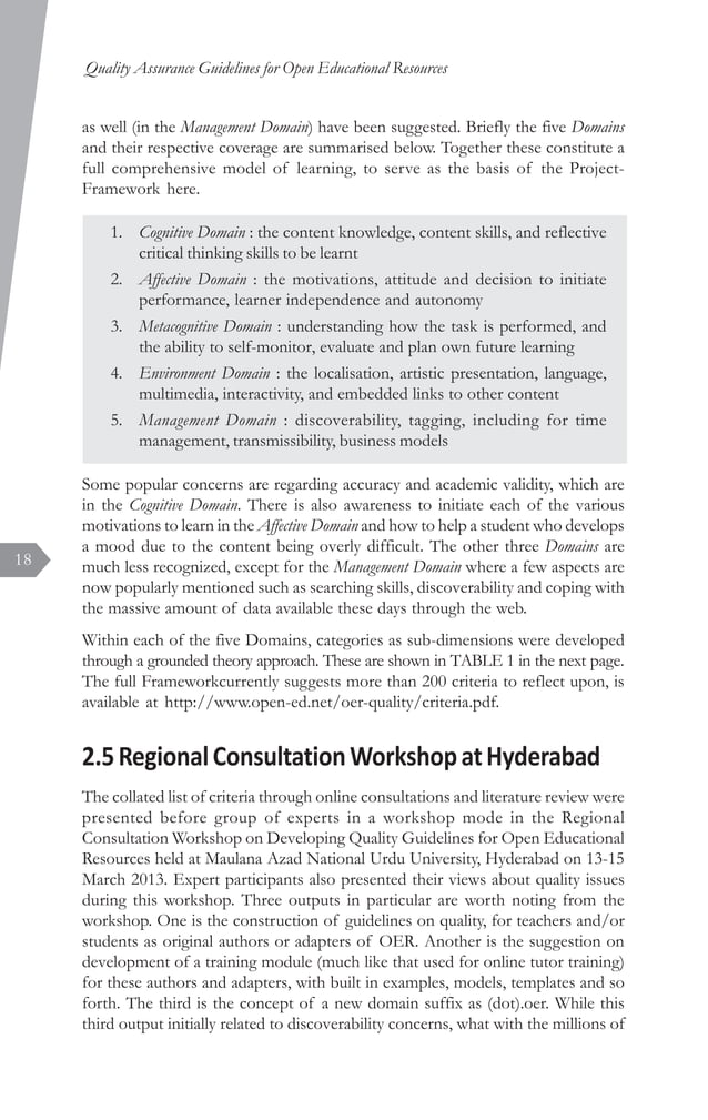 Quality Assurance Guidelines for Open Educational Resources: TIPS ...