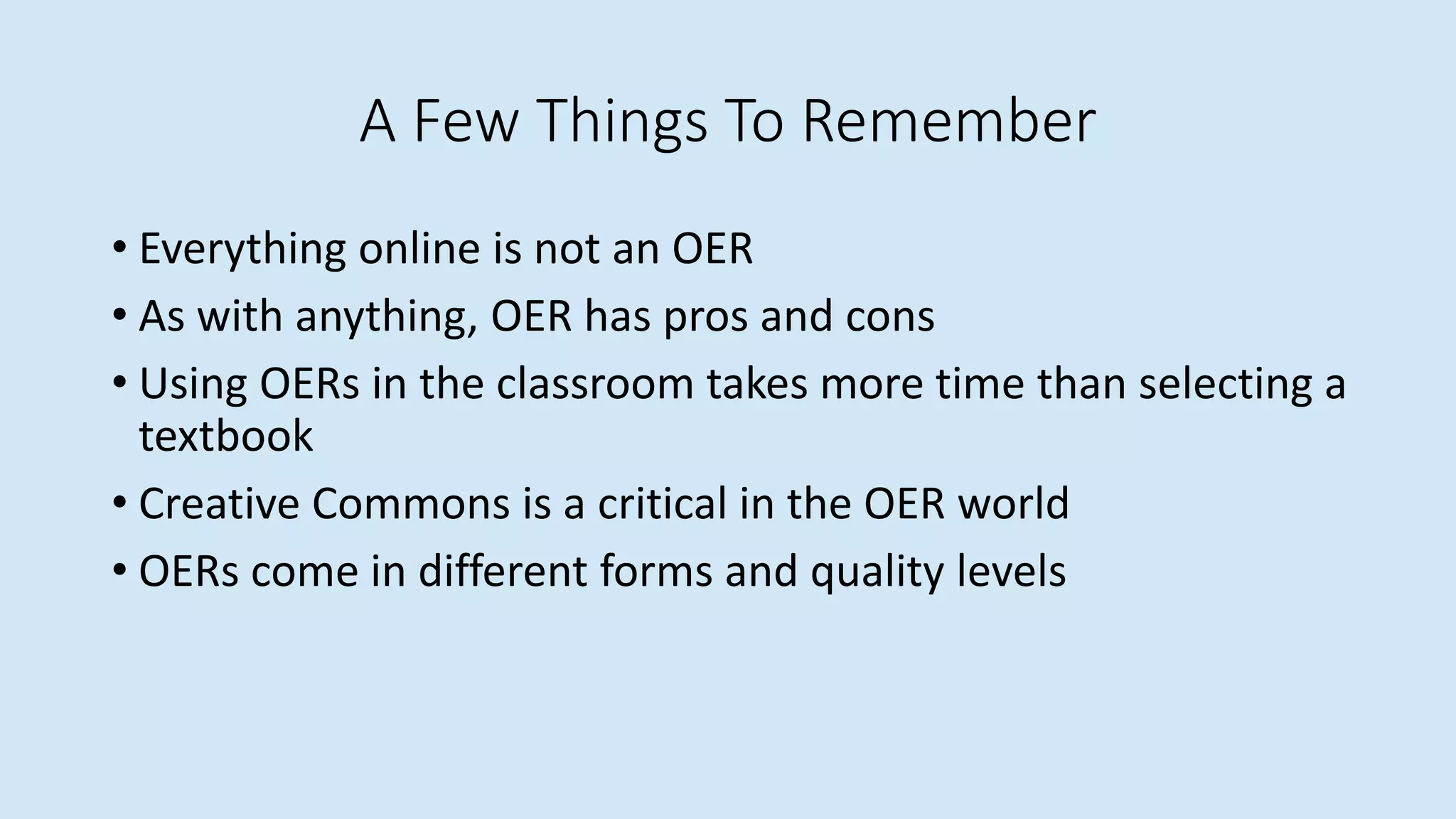 Open Educational Resources (OER) Basics | PPSX
