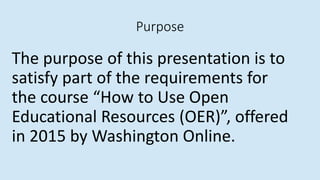 Open Educational Resources (OER) Basics | PPSX