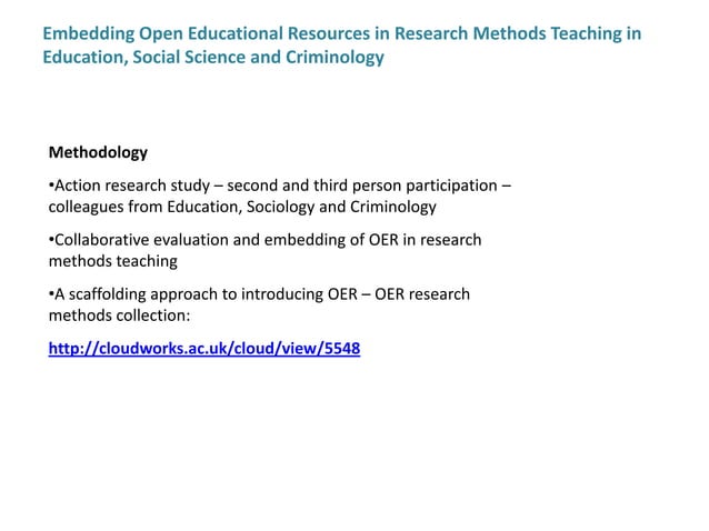 OERs in research methods teaching | PPT
