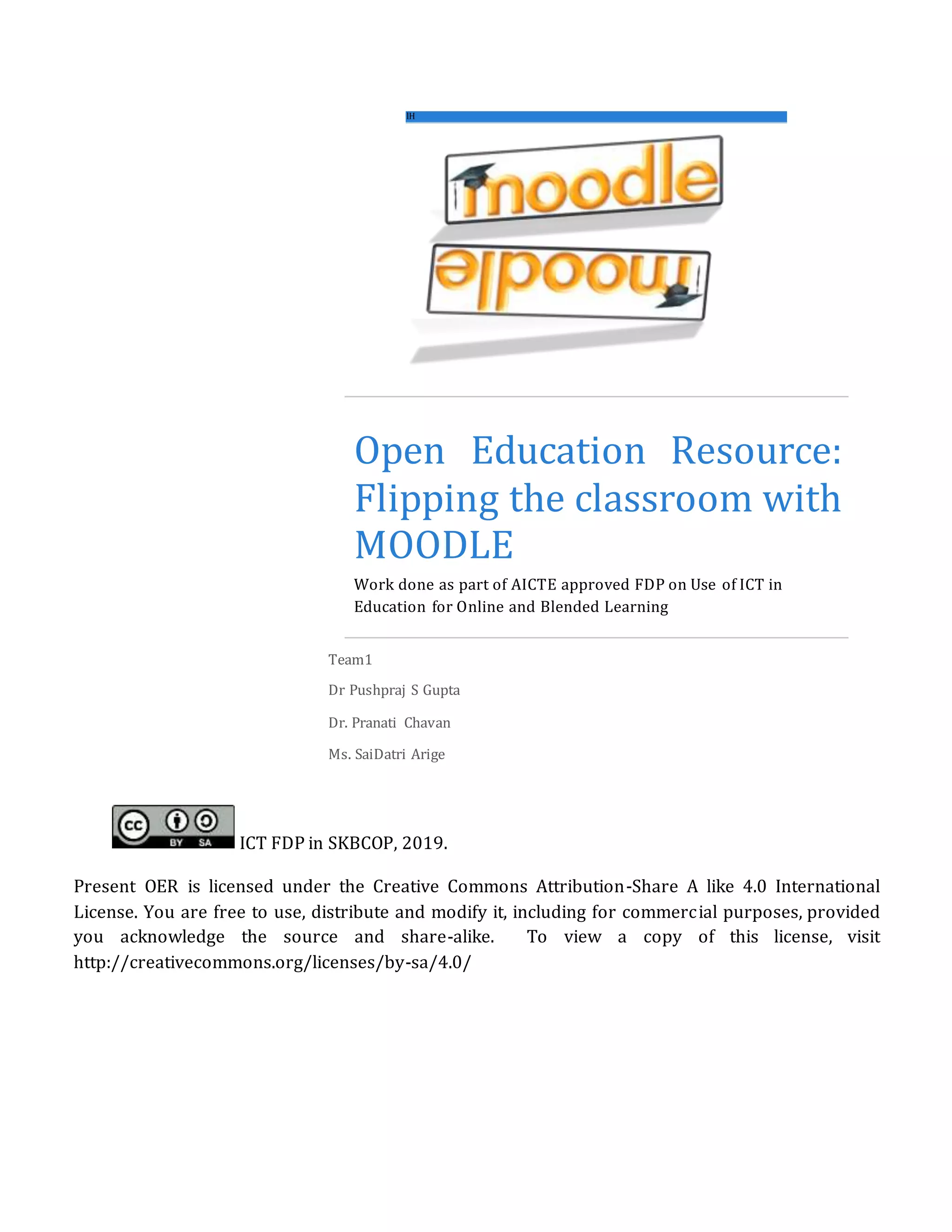 Open Education Resource: Flipping the classroom with MOODLE | DOCX | Educational Assessment ...