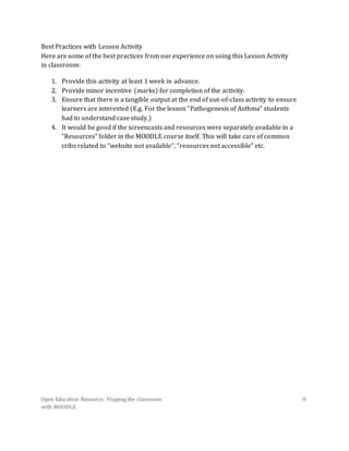 Open Education Resource: Flipping the classroom with MOODLE | DOCX