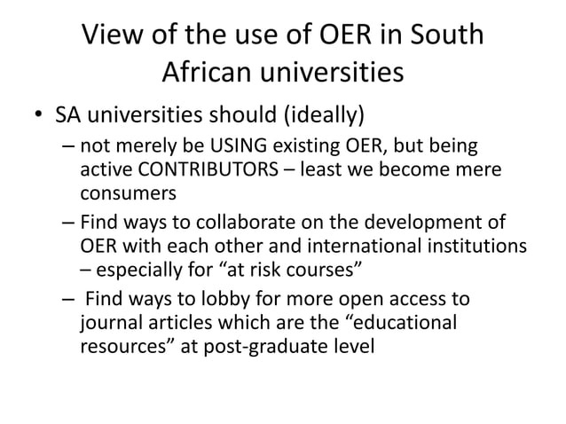 OER teaching and learning materials at UCT | PPT