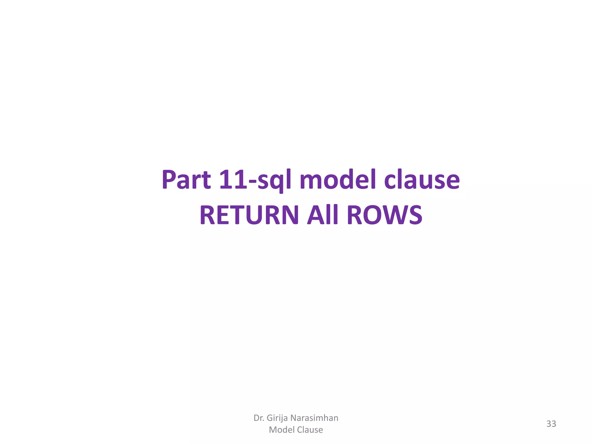 OER UNIT 5 SQL MODEL CLAUSE | PDF