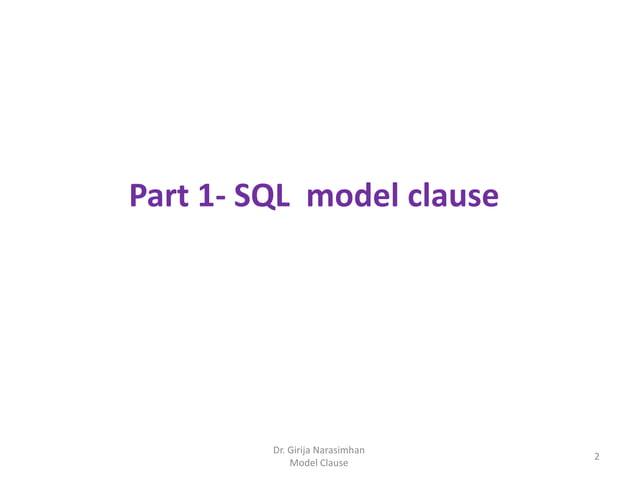 OER UNIT 5 SQL MODEL CLAUSE | PDF