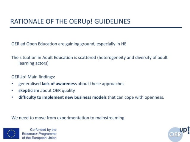 Guidelines to implement OER in adult education | PPT