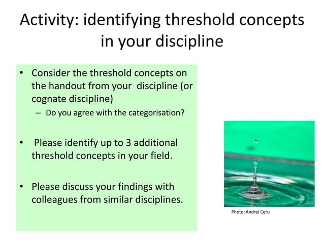 Threshold Concepts: A Discipline-based approach to learning and design ...