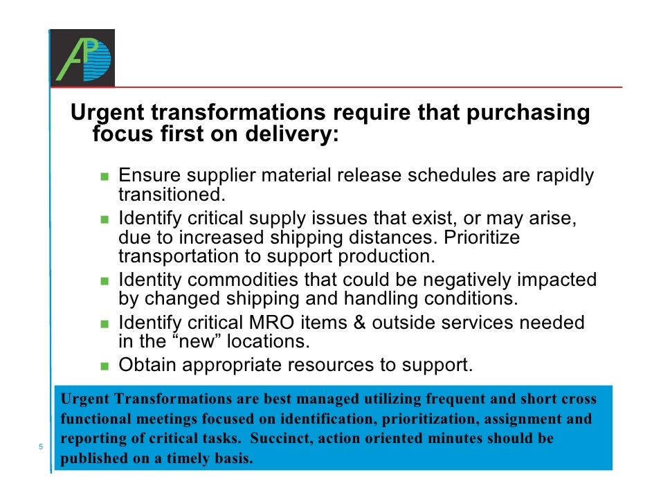 Purchasing Support for Manufacturing Transformation