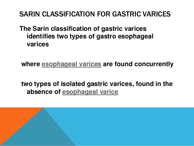 Oesophageal and gastric varices classifications