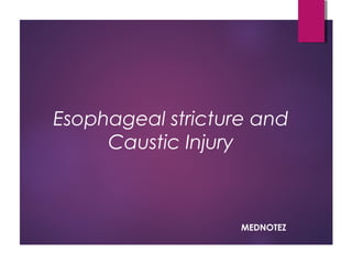 Oesophageal stricture Lecture notes ppt | PPT