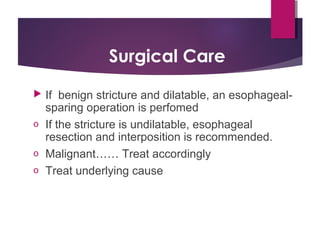 Oesophageal stricture Lecture notes ppt | PPT