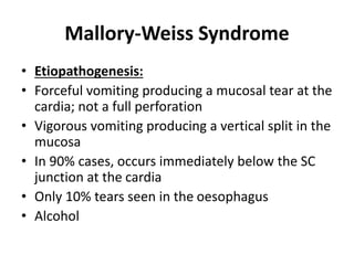 Boerhaave Syndrome Vs Mallory Weiss Tear