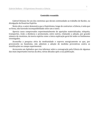 O espiritismo perante a ciência gabriel delanne | PDF