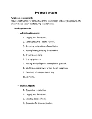 Online Examination System Report | DOCX