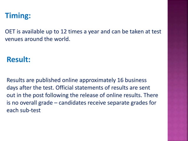 Occupational English Test | PPTX | Standardized Testing | Educational ...