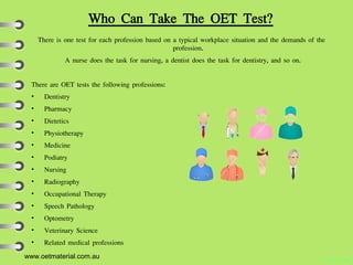 OET Modules and Exam Tips | PPT