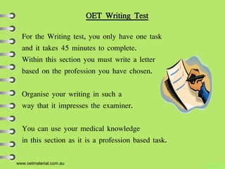 OET Modules and Exam Tips | PPT