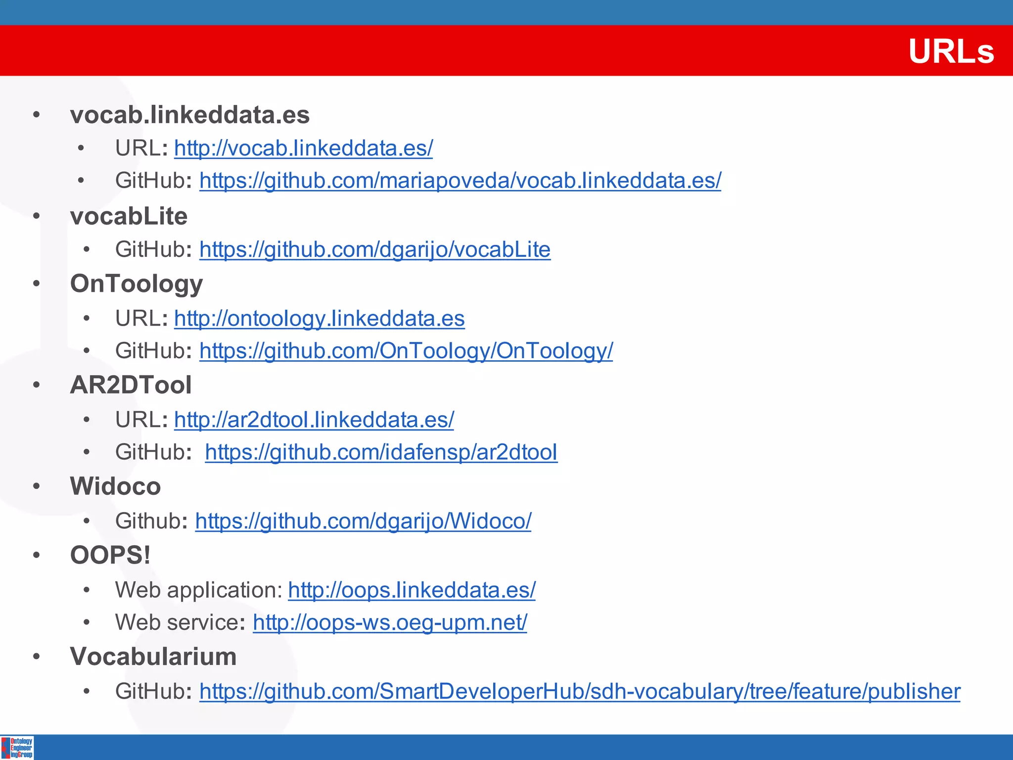 OEG tools for supporting Ontology Engineering | PDF