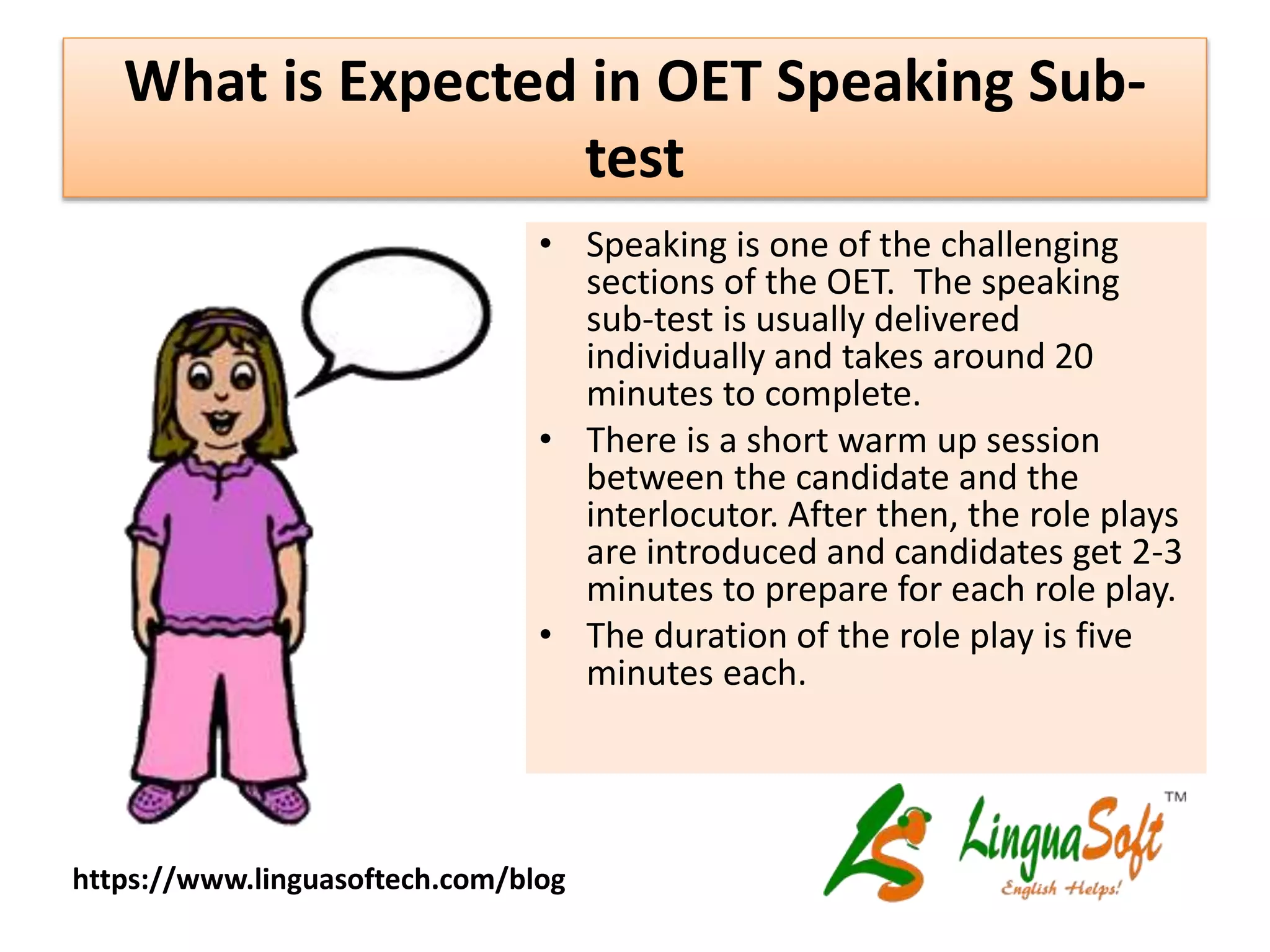 Oet speaking tips | PPTX