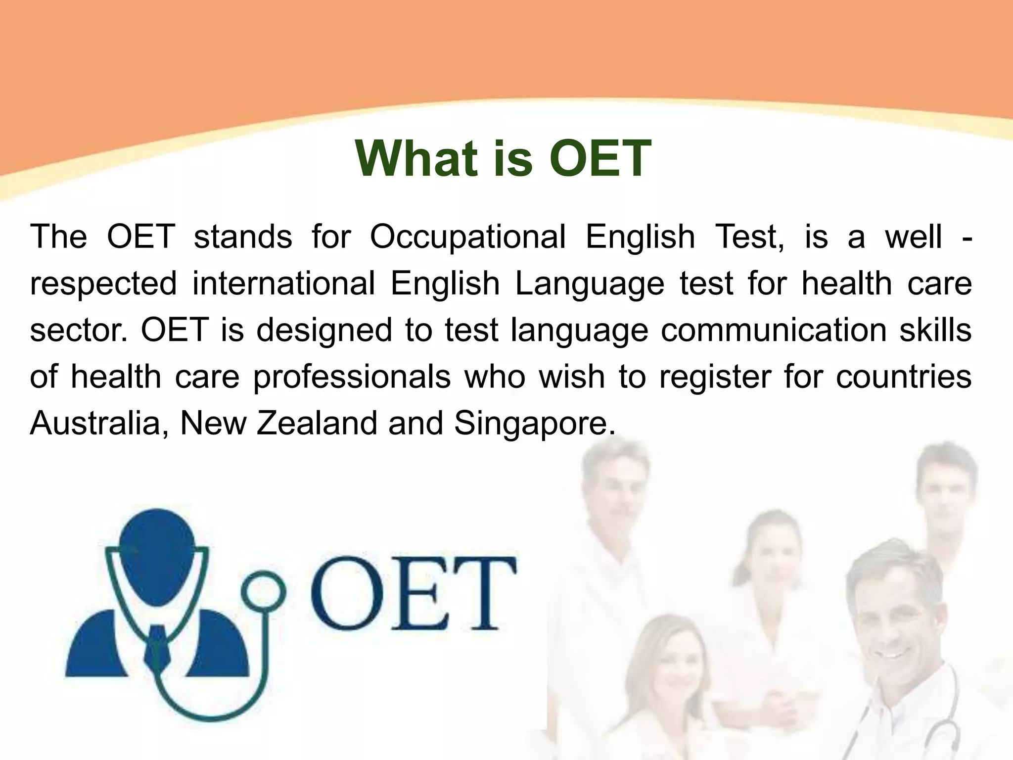 Oet Training for HealthCare Professionals in Australia | PPT
