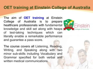 Oet Training for HealthCare Professionals in Australia | PPT