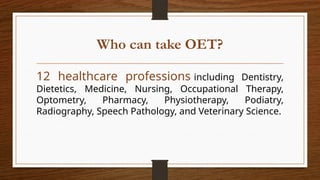 OET Workshop on Occupational English Test | PPT
