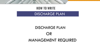 OET WRITING discharge plan.pptx for oet students | PPT