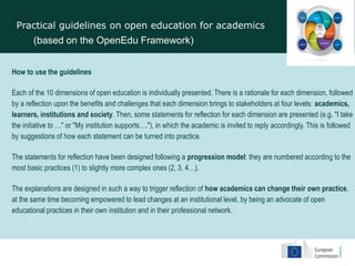 Practical Guidelines on Open Education for Academics: Modernising ...