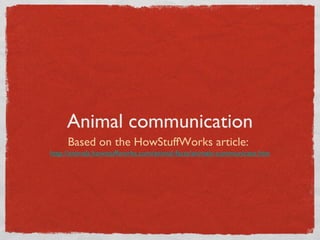 Animal Communication | PPT