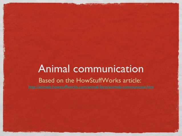 Animal Communication | PPT