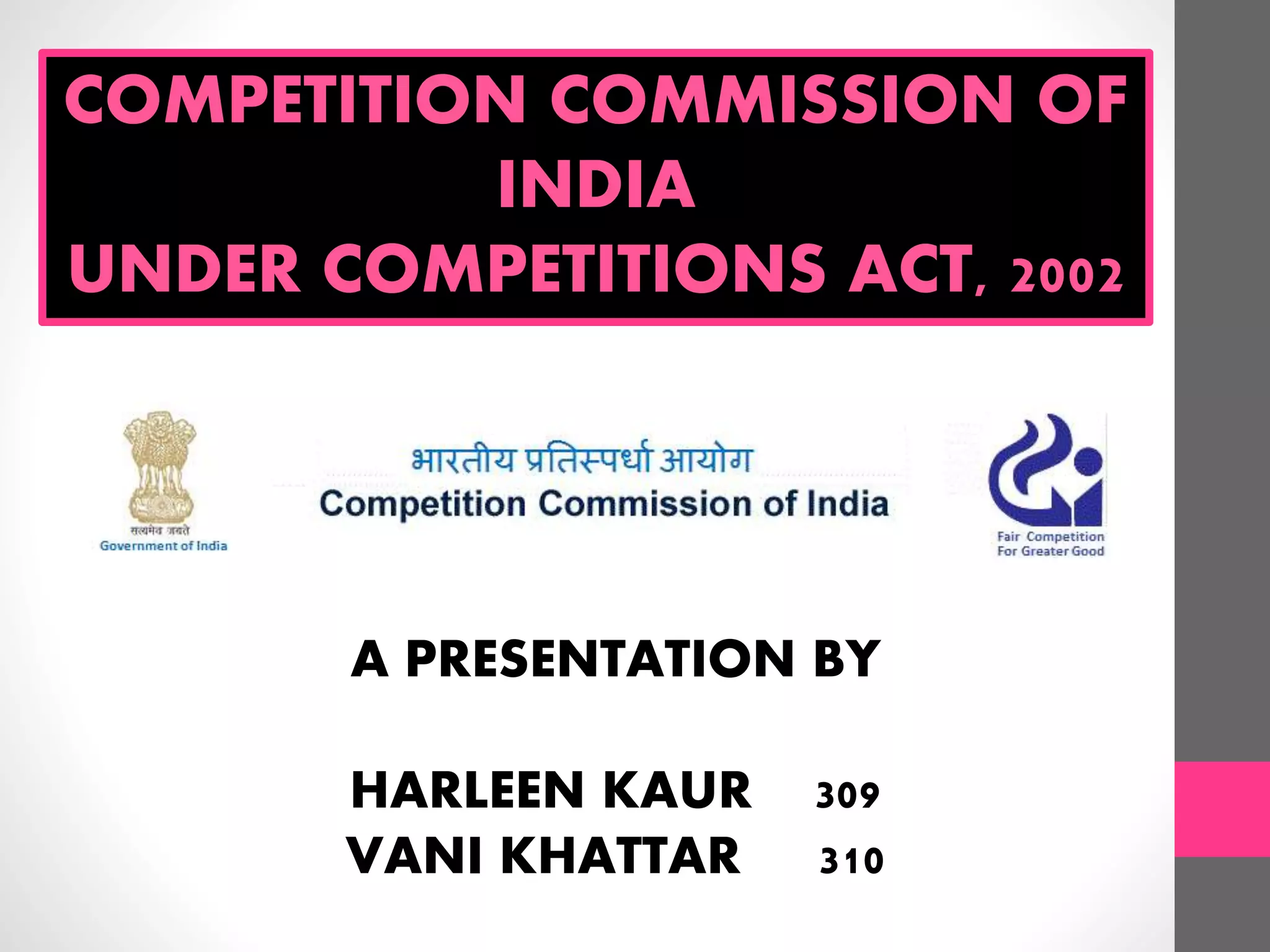Competition Commission of India | PPTX