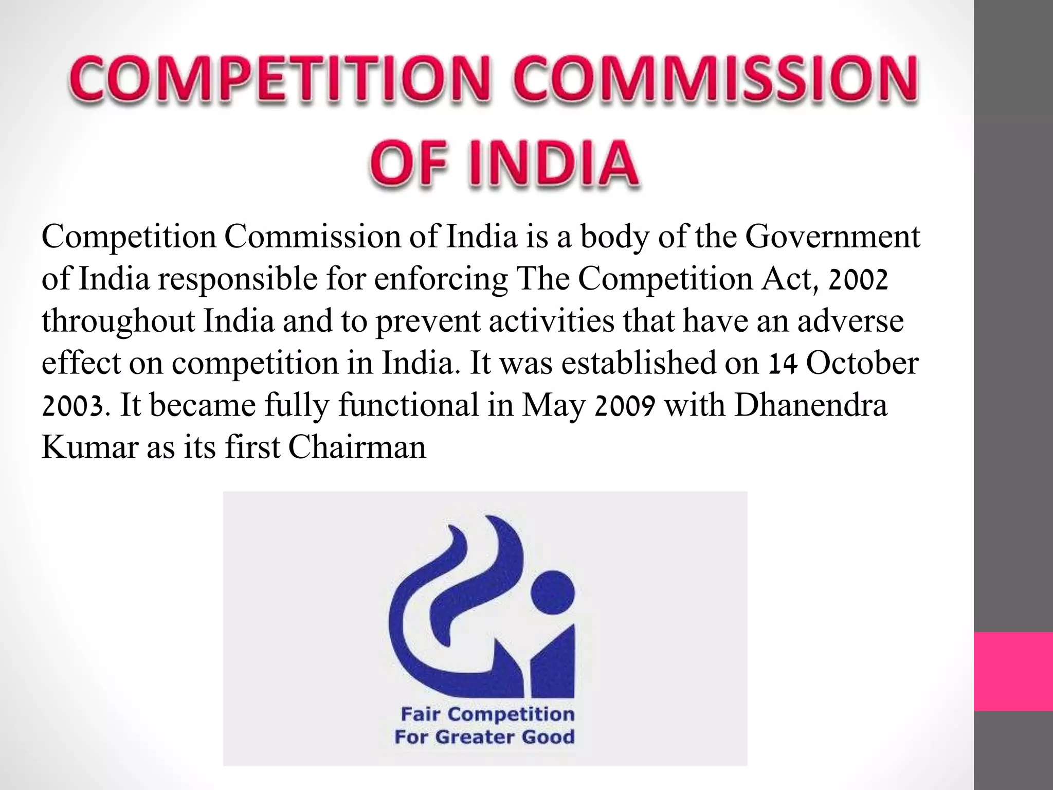 Competition Commission of India | PPTX