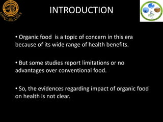Organic food & health- a systematic review | PPTX
