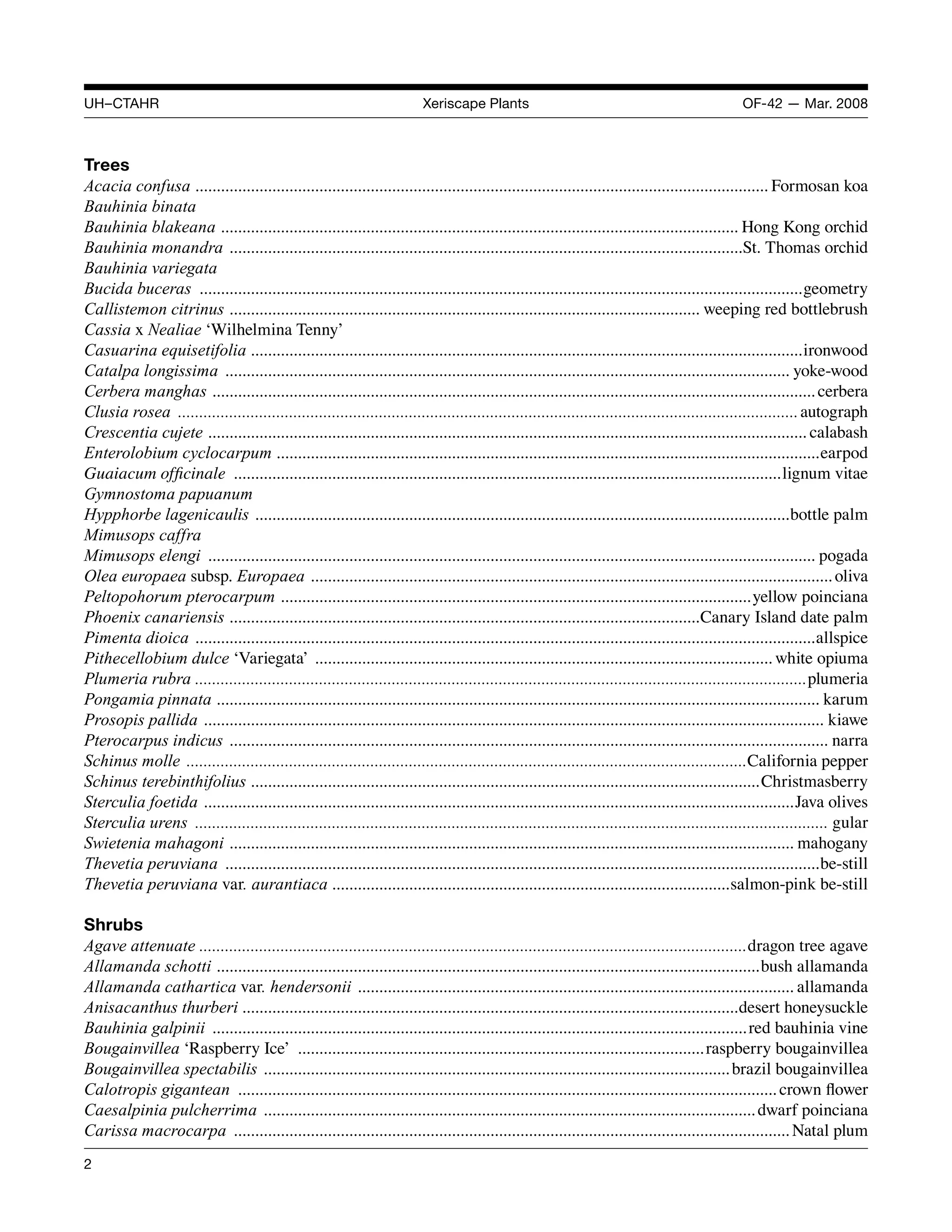 Xeriscape Plants - University of Hawaii