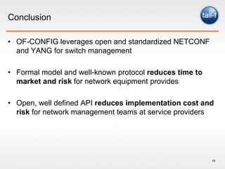 OpenFlow Switch Management using NETCONF and YANG | PPTX